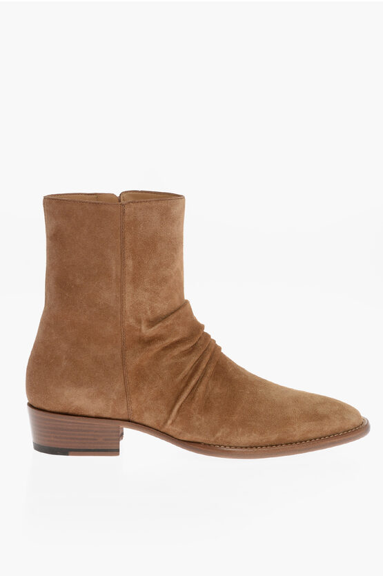Amiri Suede Leather UPDATED STACK Boots men - Glamood Outlet