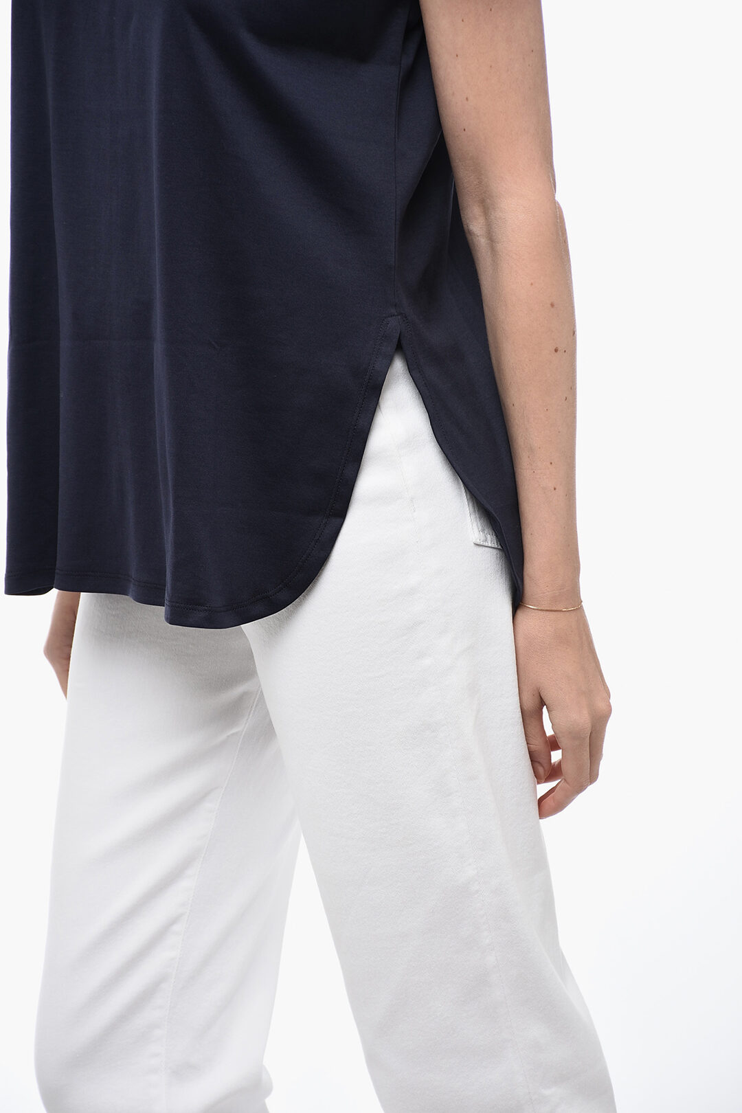 Arovescio Supima Cotton T-Shirt with Splits women - Glamood Outlet