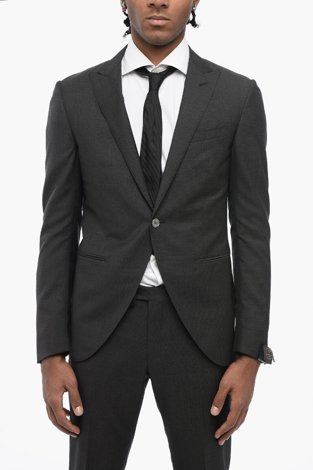 Corneliani Swiss-Dot CERIM ACADEMY Center Vent Peak Lapel 1-Button Suit ...