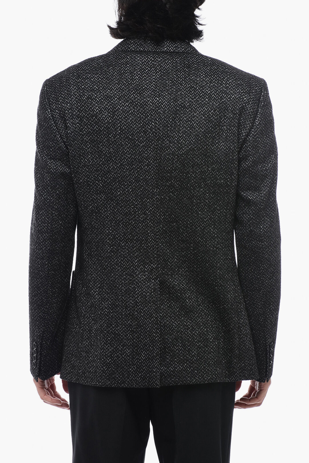 Dolce & Gabbana TAILORED Wool Herringbone Patterned Blazer with Notch ...