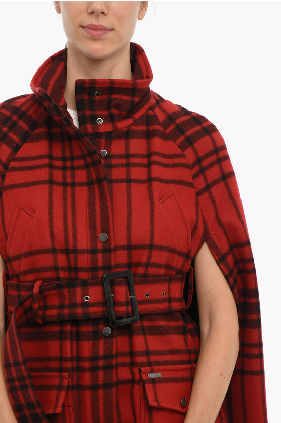Woolrich Tartan Checked HUNTING Cape with Belt women - Glamood Outlet