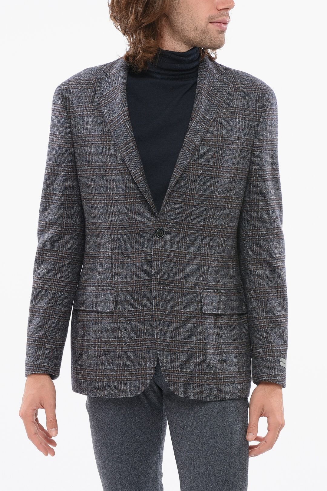 Nino Danieli Tartan Half-Lined Wool Blazer With Flap Pockets men ...
