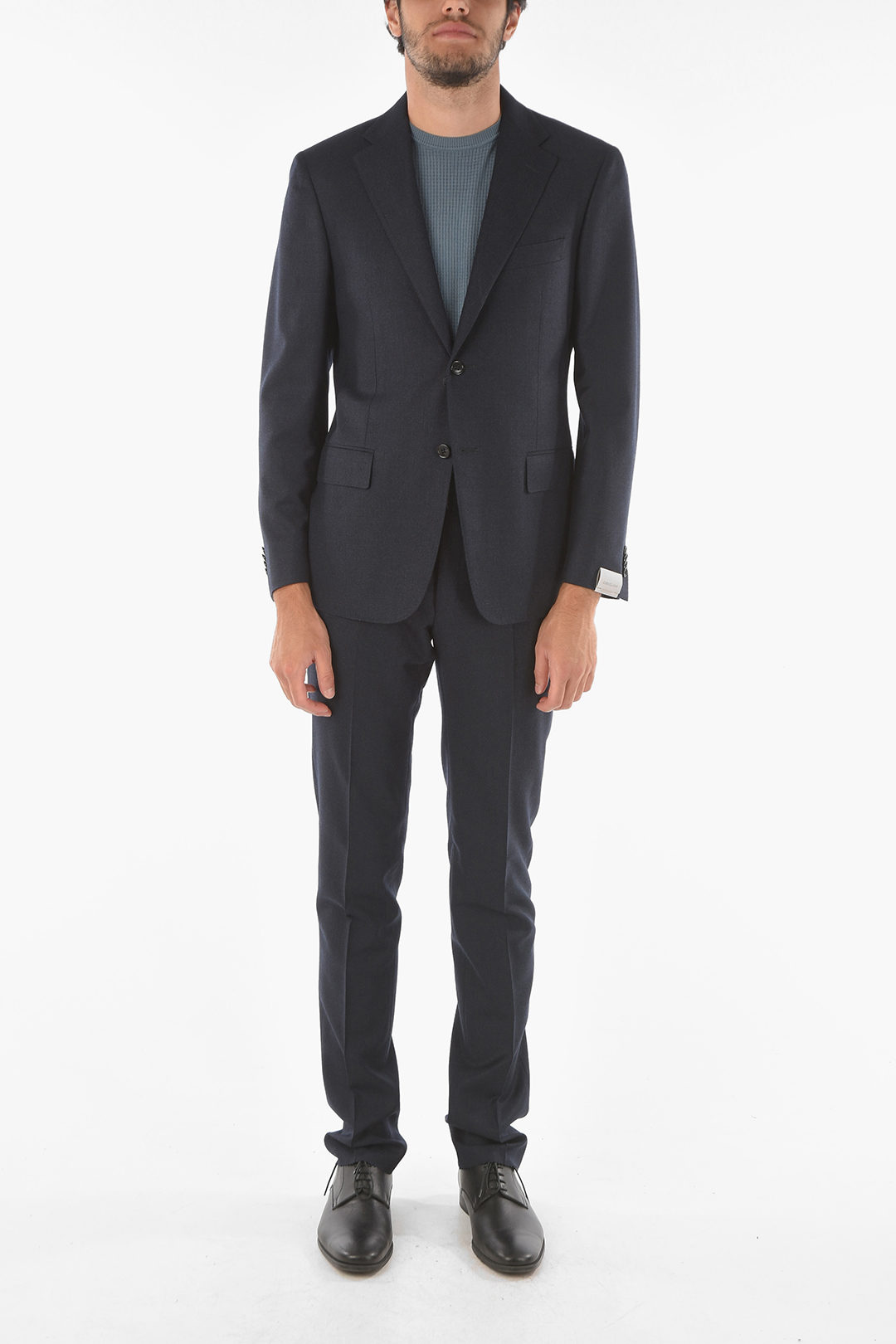 Corneliani tattersall check virgin wool MANTUA belt loops suit drop 6R ...