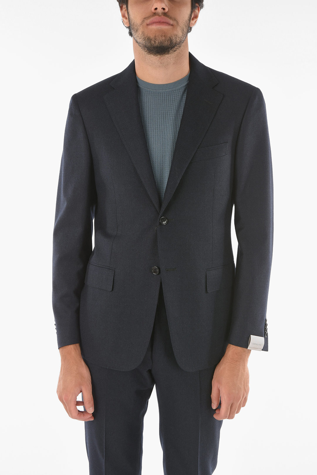 Corneliani tattersall check virgin wool MANTUA belt loops suit drop 6R ...