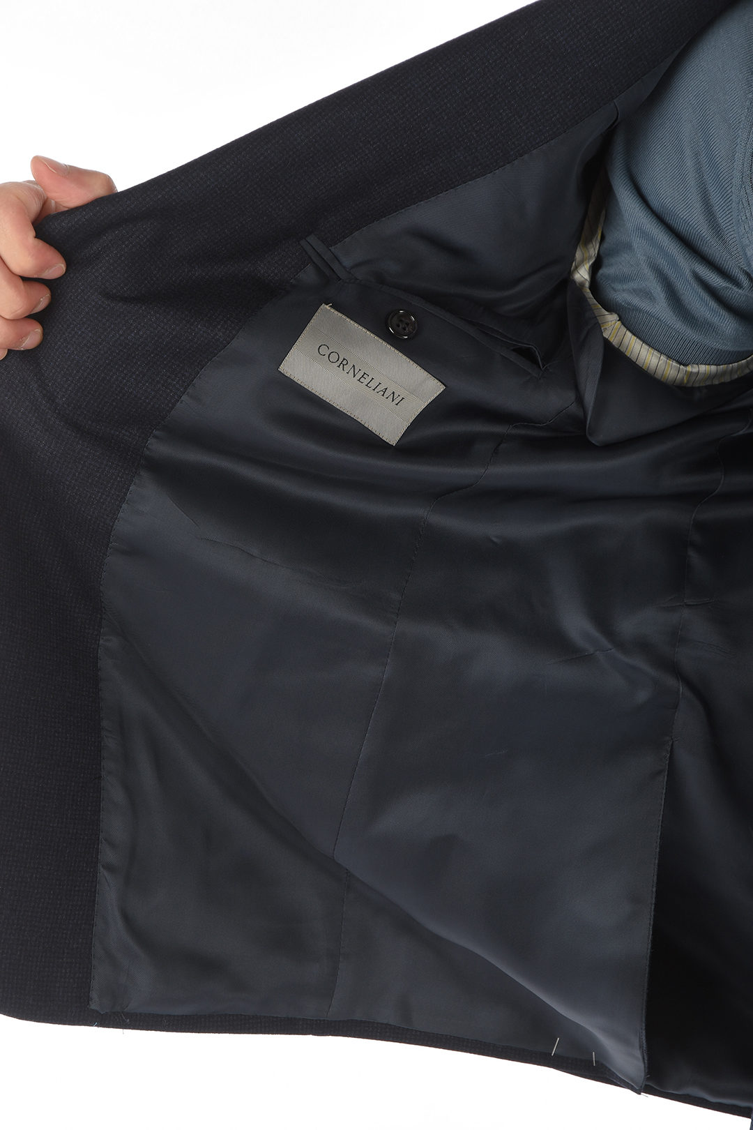 Corneliani tattersall check virgin wool MANTUA belt loops suit drop 6R ...