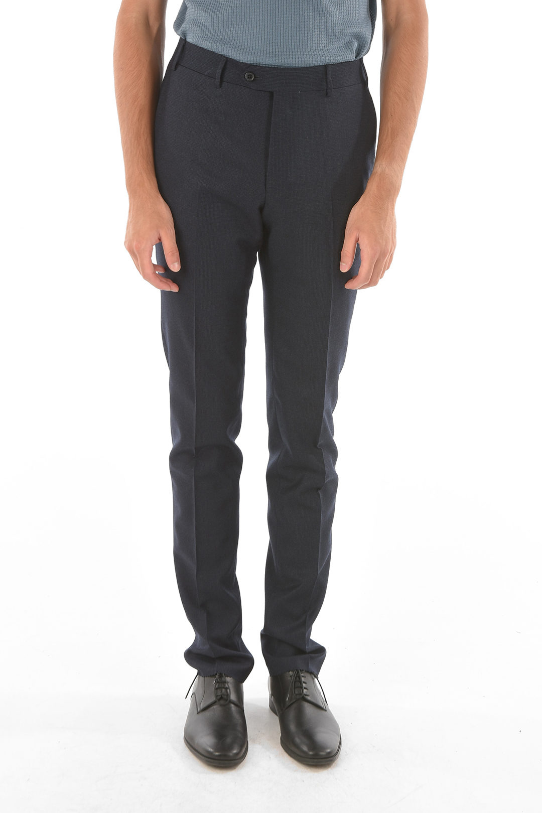 Corneliani tattersall check virgin wool MANTUA belt loops suit drop 6R ...