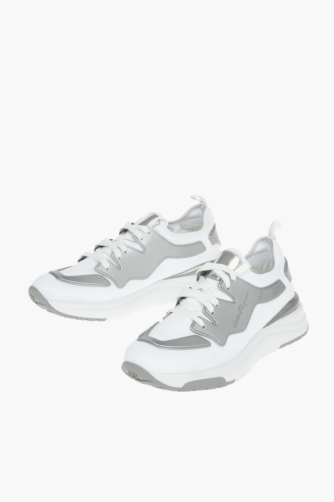 Salvatore Ferragamo Tech Fabric POCKET 1 Sneakers with Debossed Logo ...