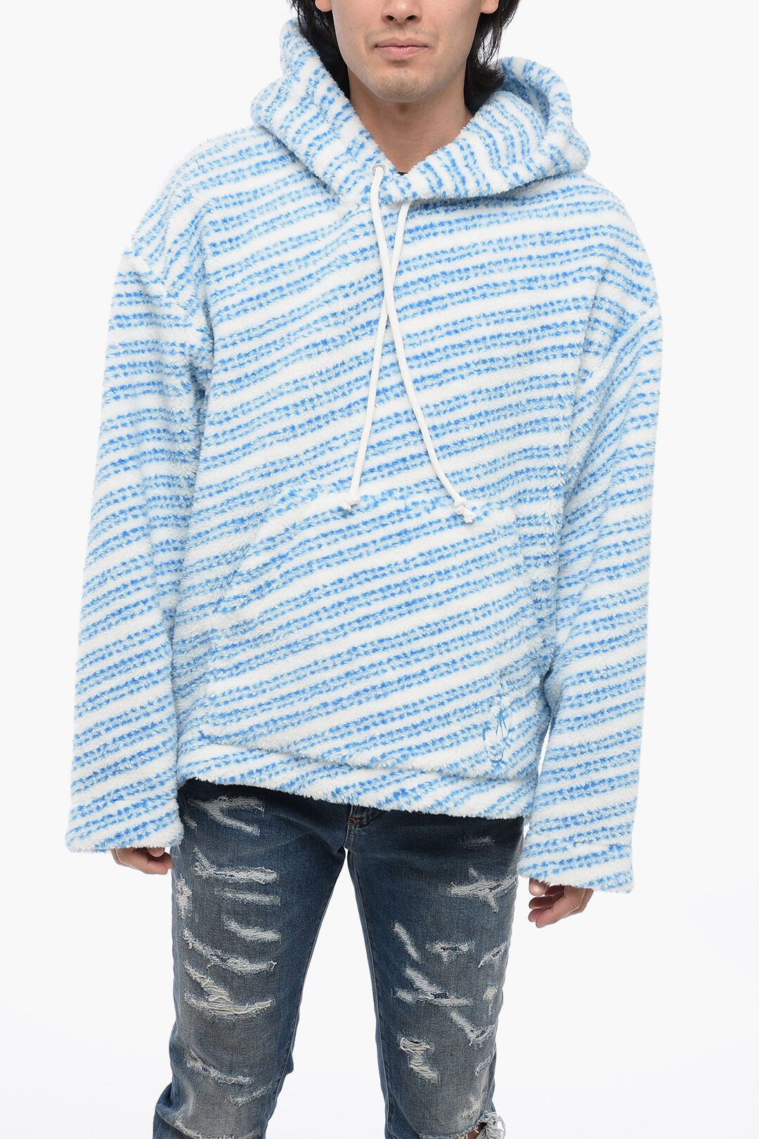 J.W.Anderson Teddy Pile Hoodie with Maxipocket men - Glamood Outlet