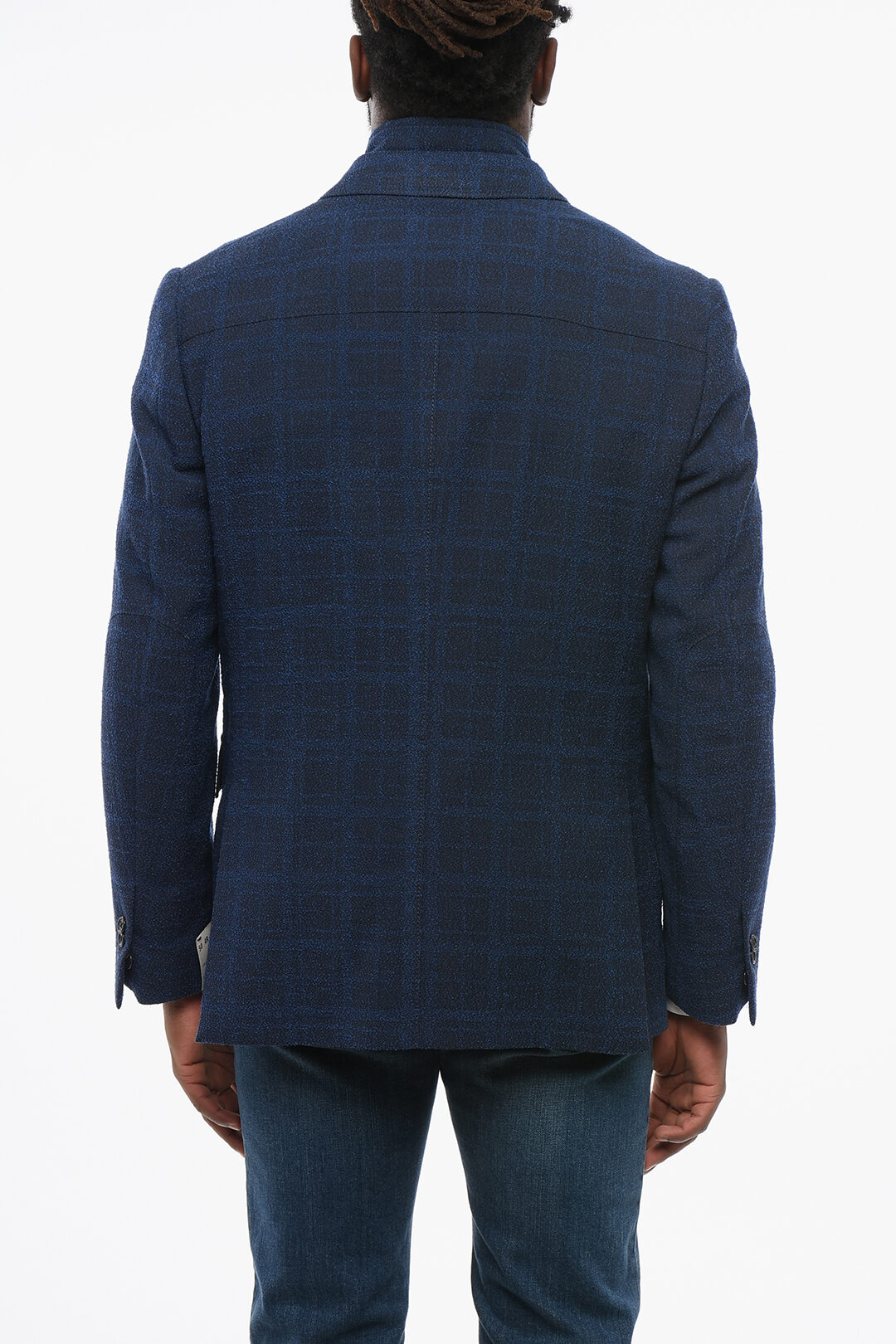 Nino Danieli Texture Fabric Blazer with Removable Double Collar men ...