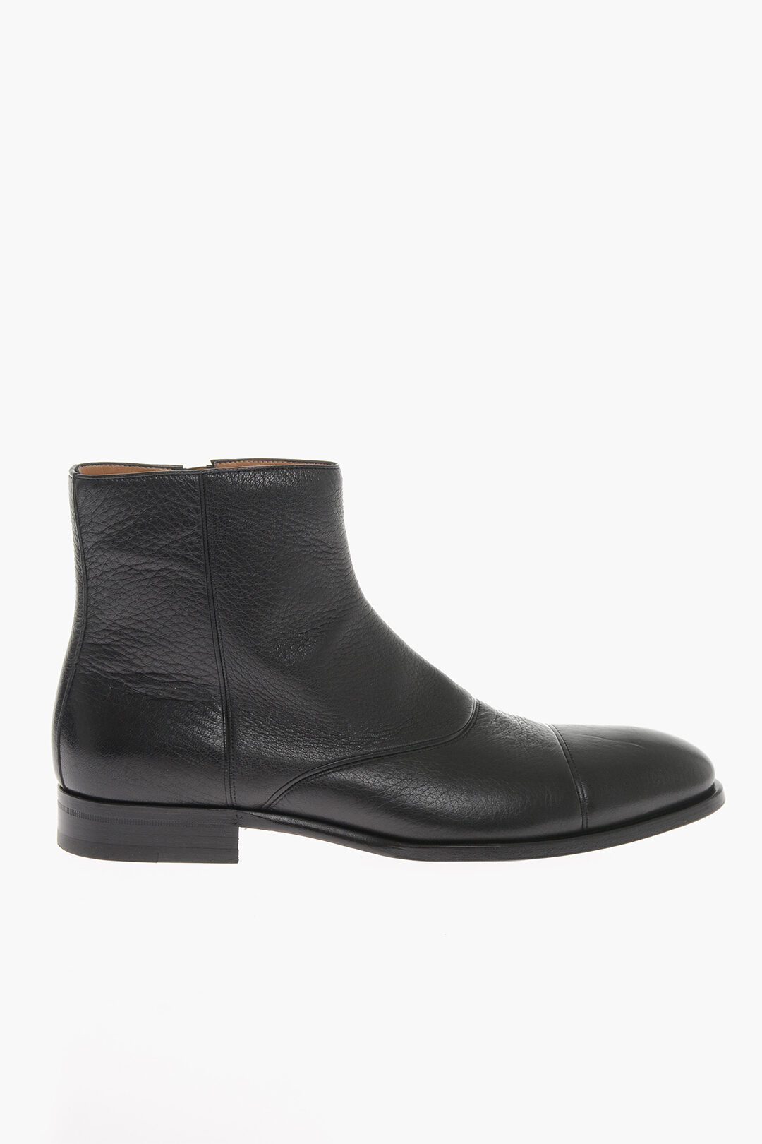 Testoni Textured Leather Ankle Boots with Zip men - Glamood Outlet