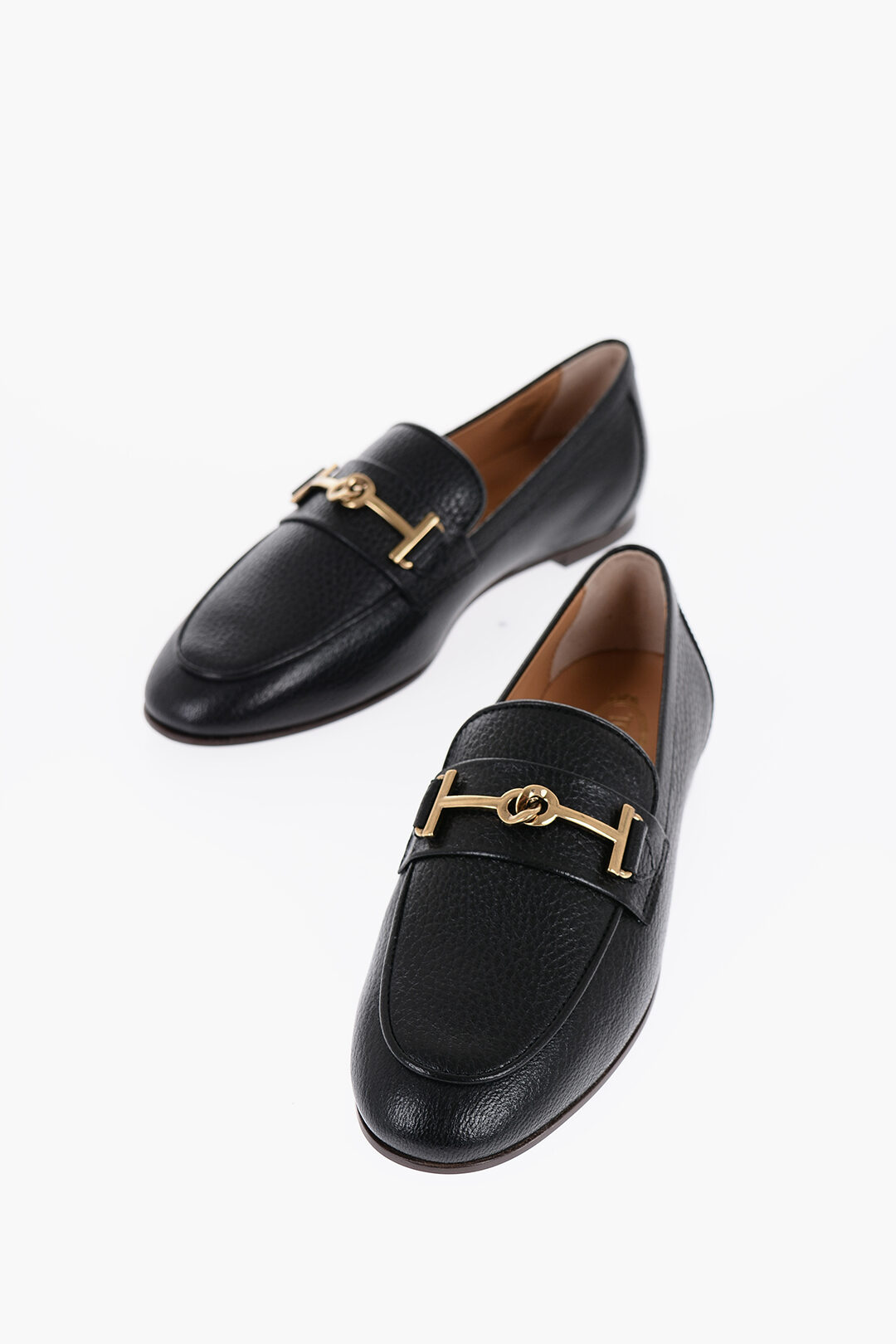 Tod's Textured Leather Bit Loafers with Golde-Effect Detail women ...