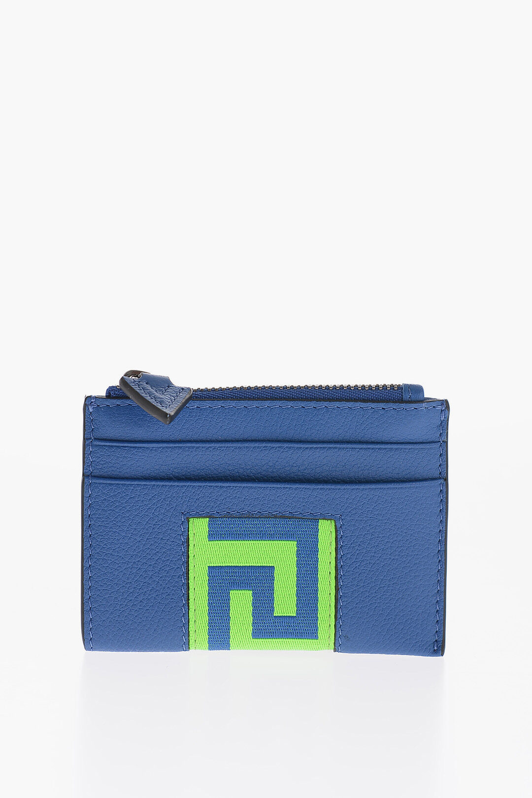 Versace Textured Leather Card Holder with Greek Motif Details men ...