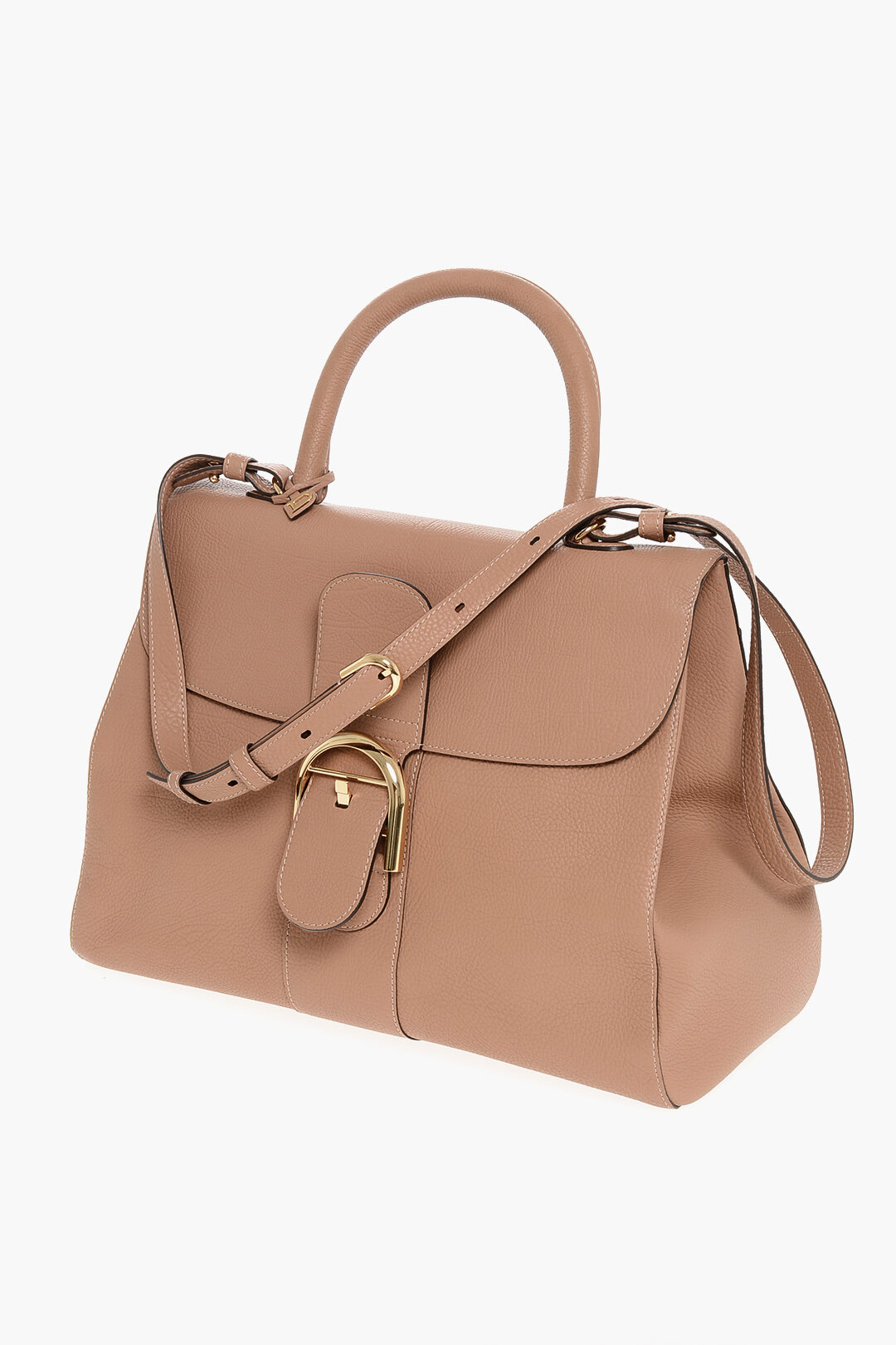 Delvaux Textured Leather Handbag with Removable Shoulder Strap women ...
