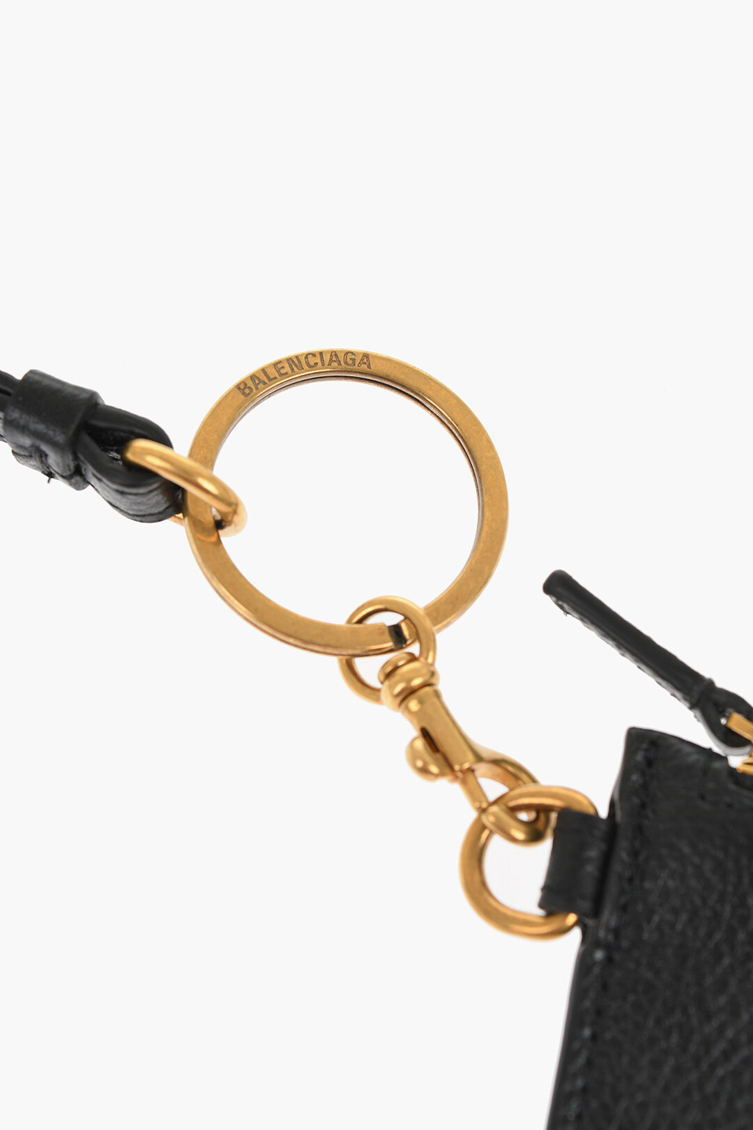 Balenciaga Textured Leather Neck Wallet with Frontal Logo women ...