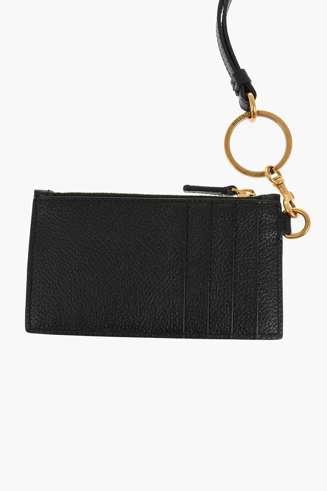 Balenciaga Textured Leather Neck Wallet with Frontal Logo women ...