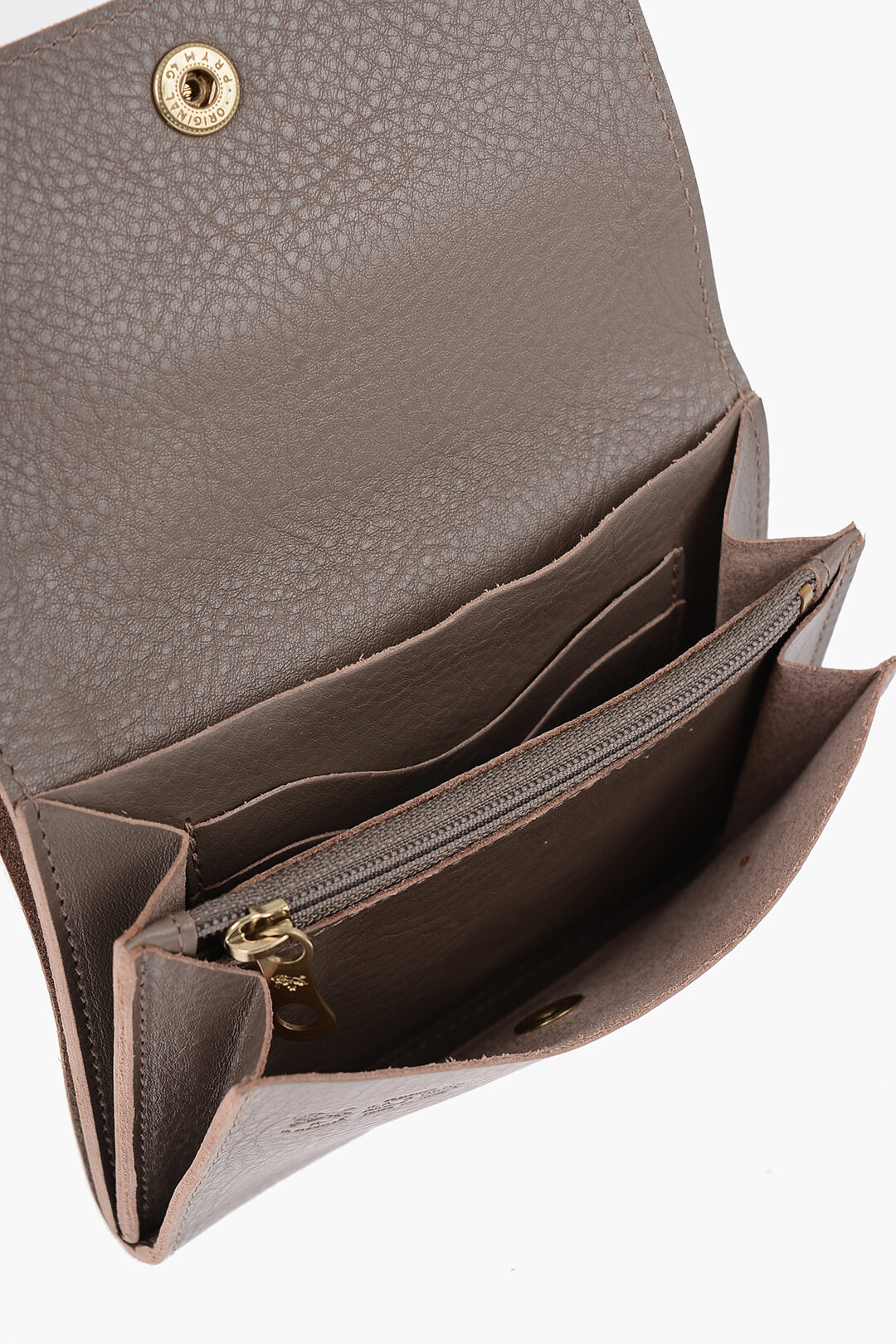 Il Bisonte Textured Leather Wallet with Golden Buttons women - Glamood ...