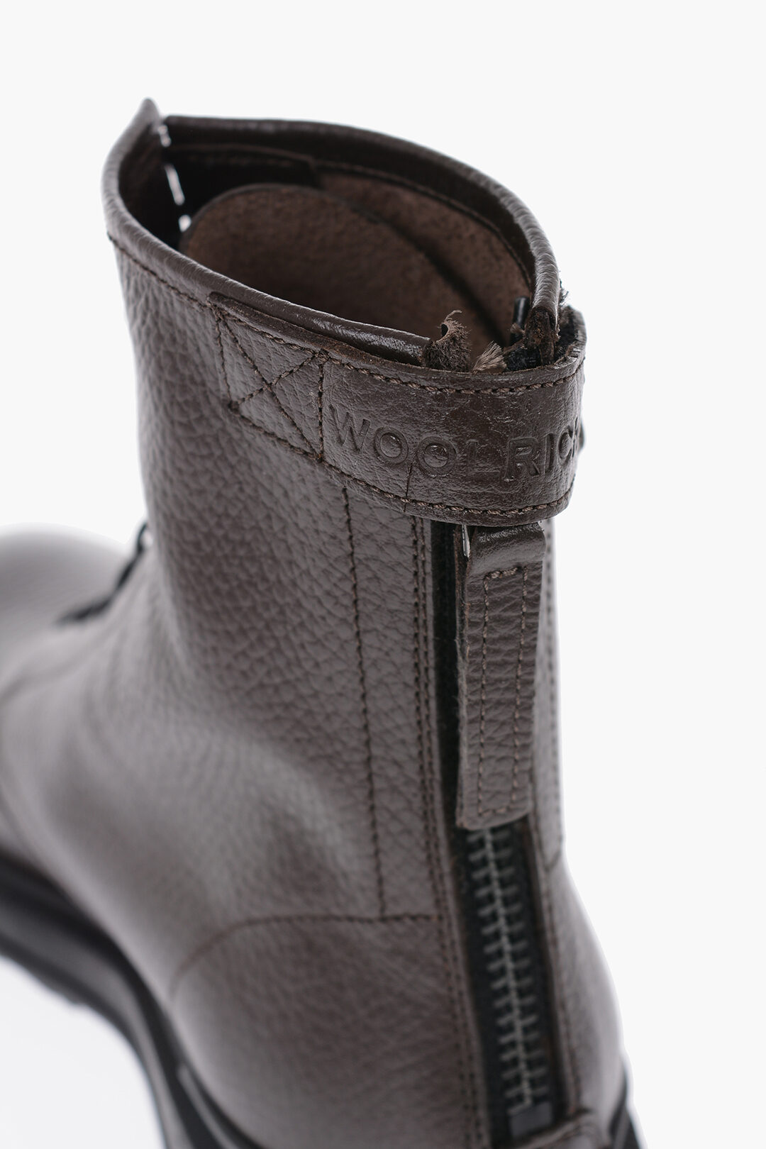 Woolrich Textured Leather W'S WORK Combat Boots with Back Zip women ...