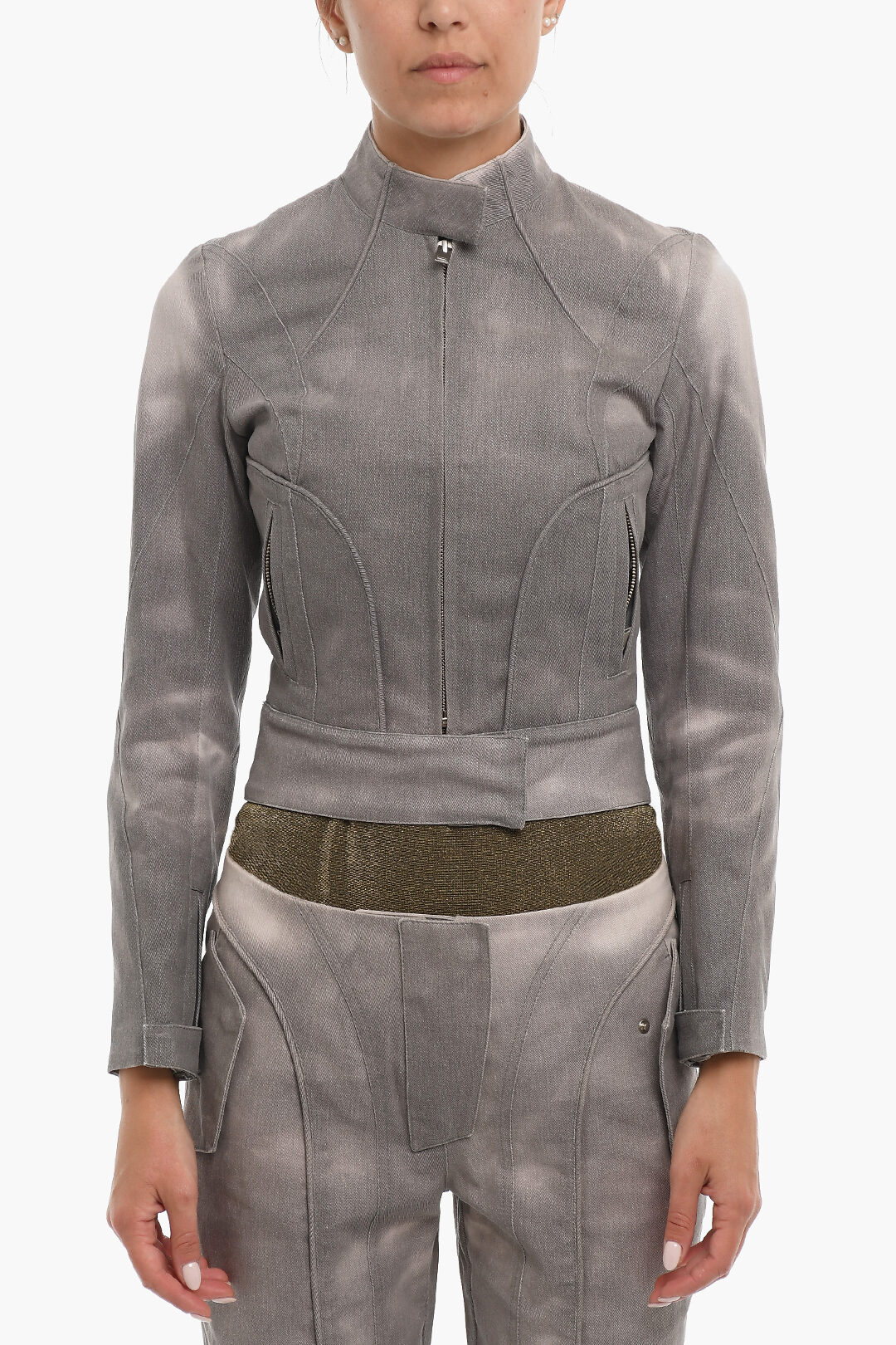 MISBHV Thermoactive Fabric Cropped Jacket with Zip Closure women ...