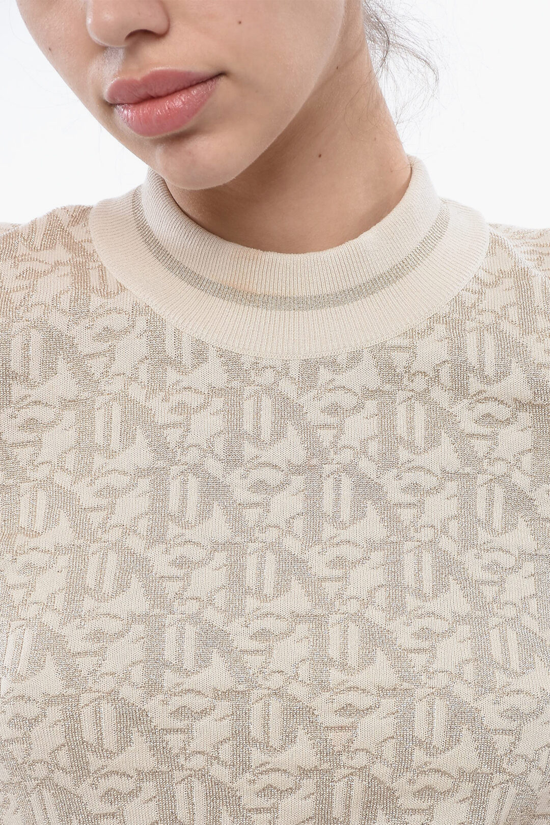 Palm Angels Top Cropped In Jacquard Monogram Con Banda Logata donna ...