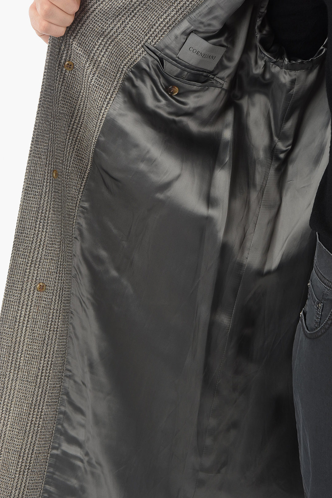 Corneliani Trench Lined Coat with Patch Pocket and Back Vent men ...