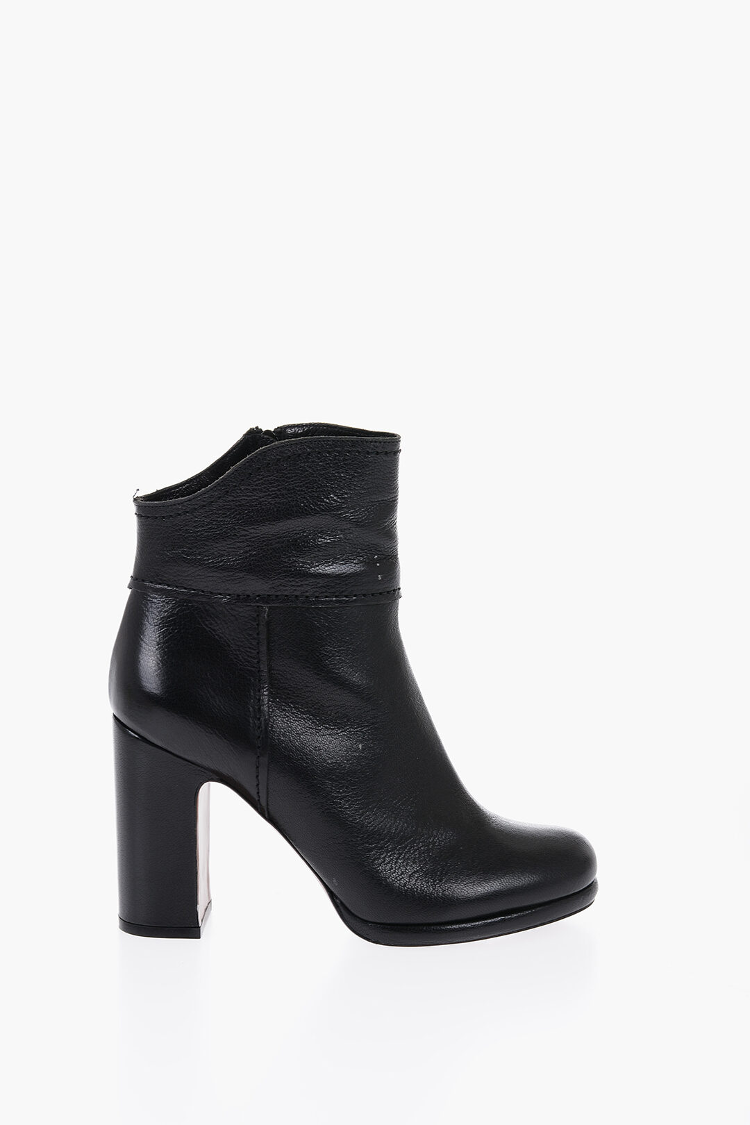 L'Autre Chose Tronchetti KING In Pelle Martellata con Zip 10cm donna ...