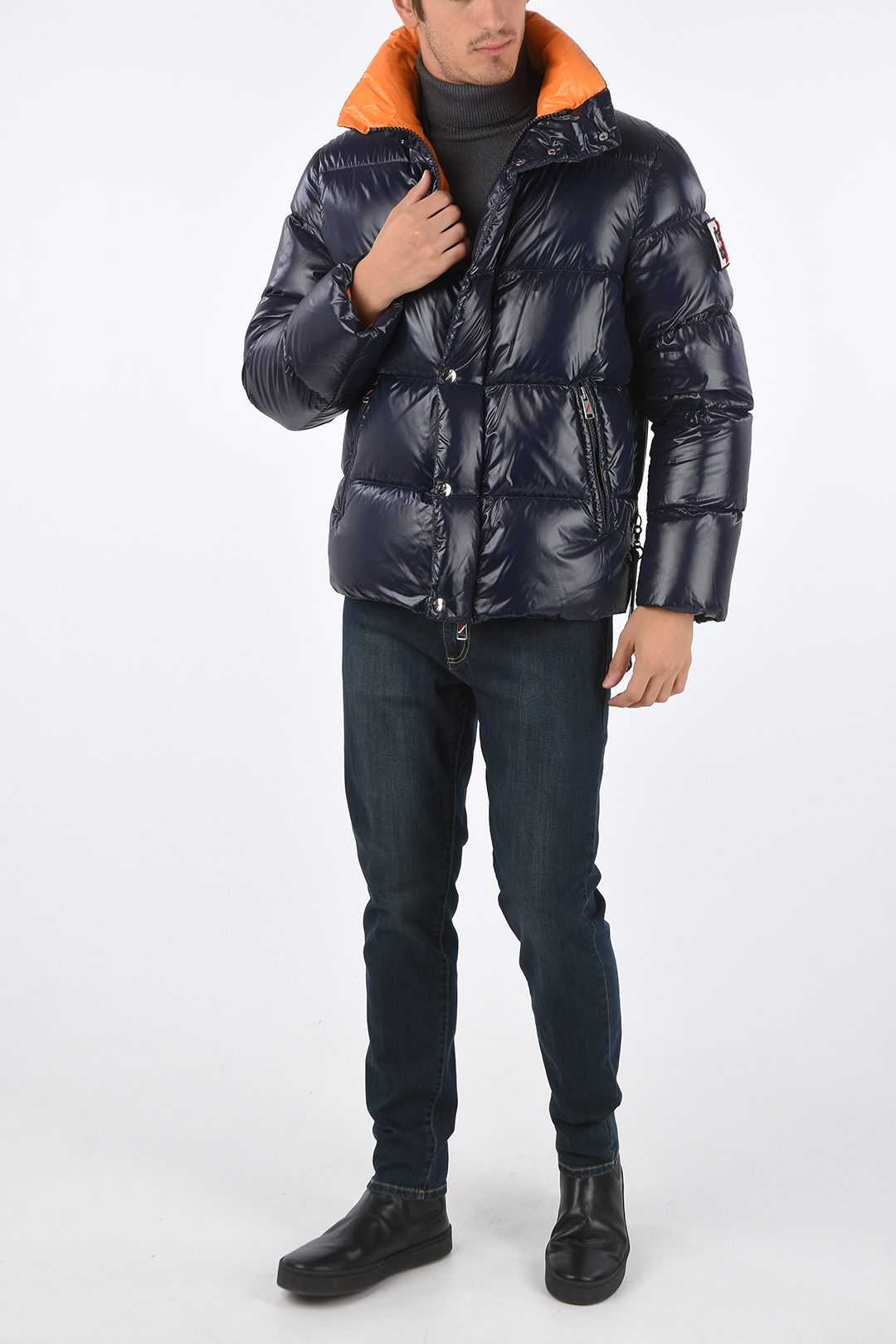 After Label Turtleneck CHARMONIX Puffer jacket with Logo Patch men ...