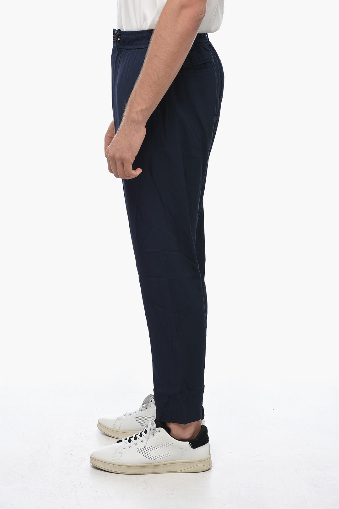 4SDesigns Twill Chino Pants with Drawstring men - Glamood Outlet