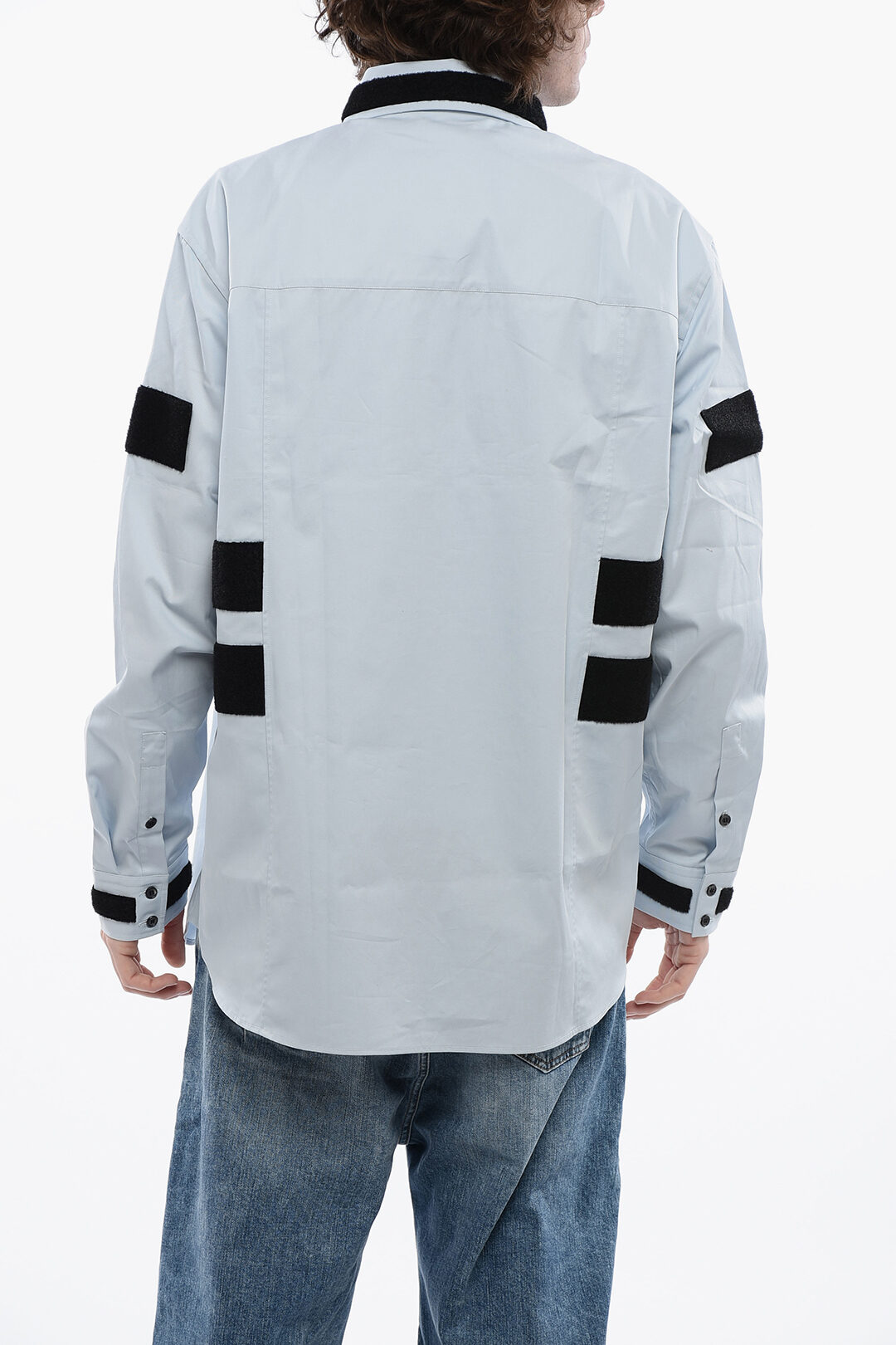 Balmain Twill Cotton Shirt with Velcro Patches men - Glamood Outlet