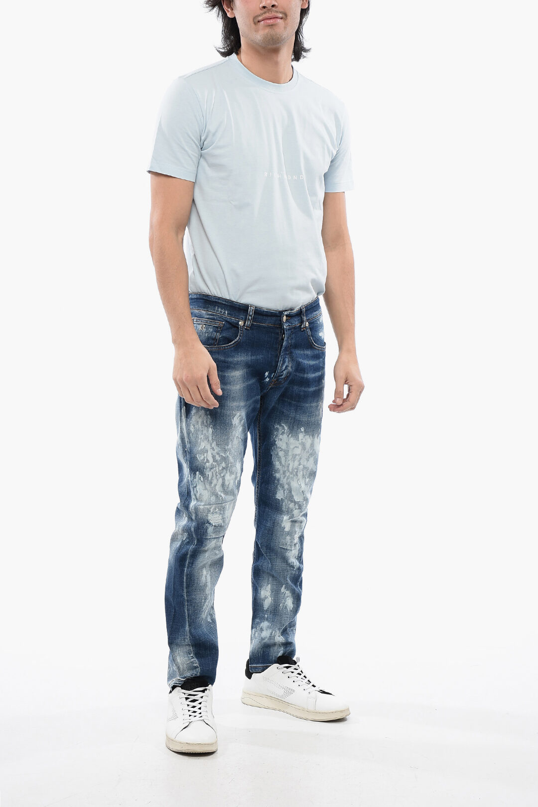John Richmond Twisted Leg MICK Jeans Bleached Effect 17 cm men ...