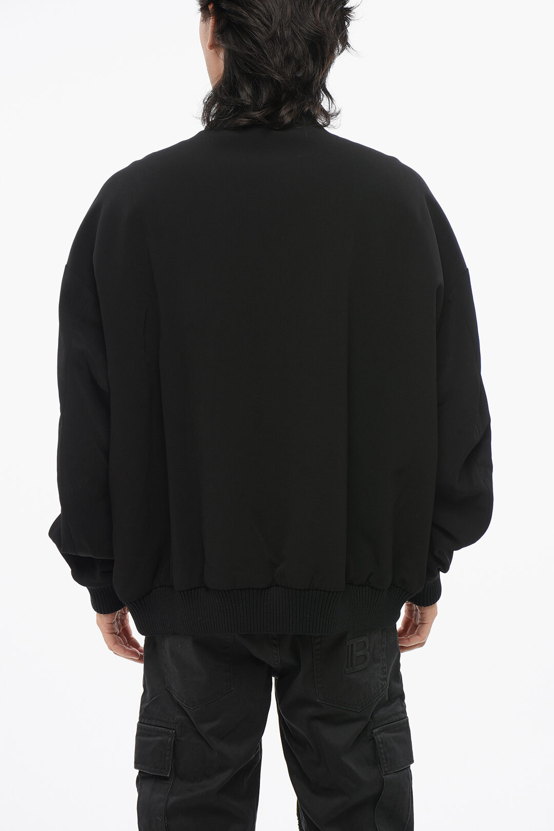 Balmain Two-Tone Bomber Jacket Embellished with Golden Studs men ...