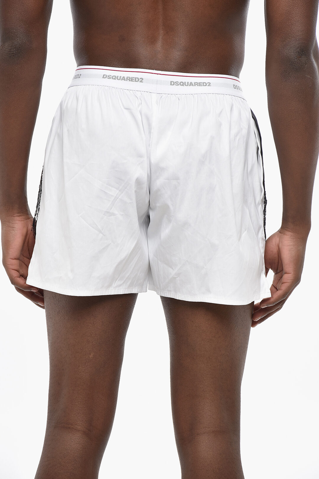 Dsquared2 Two-Tone Boxer with Satin Detail and Logoed Elastic Band men ...