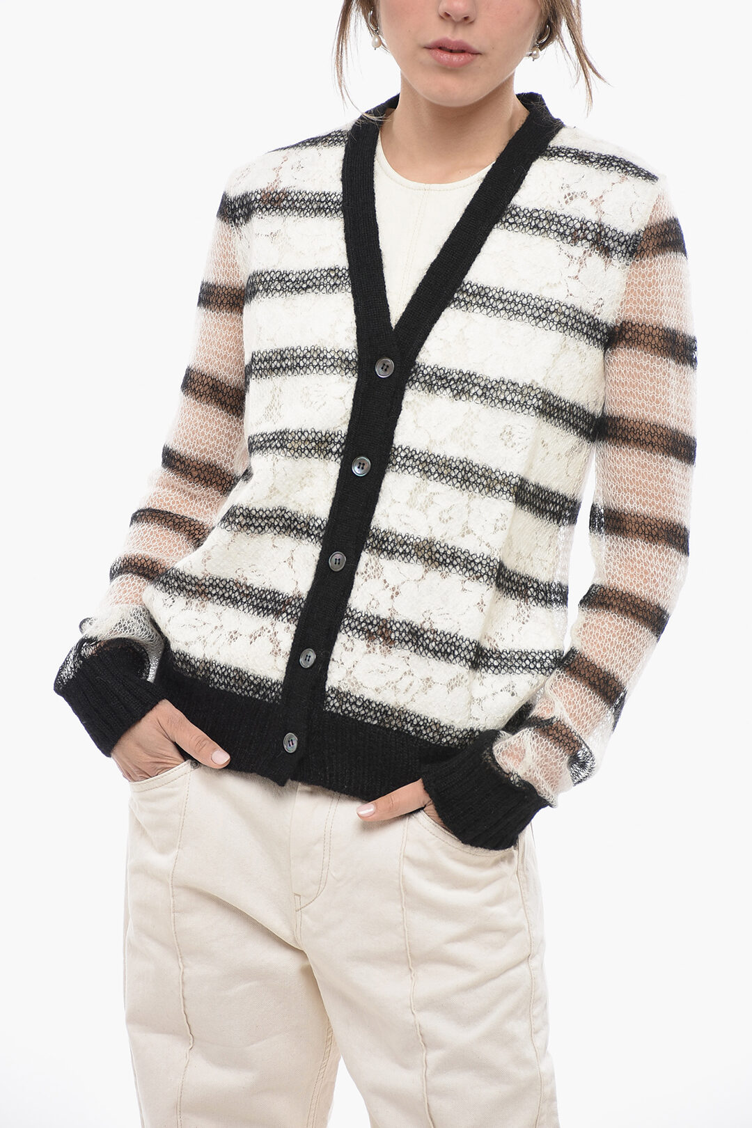 N.21 Two-Tone Crochet Cardigan women - Glamood Outlet