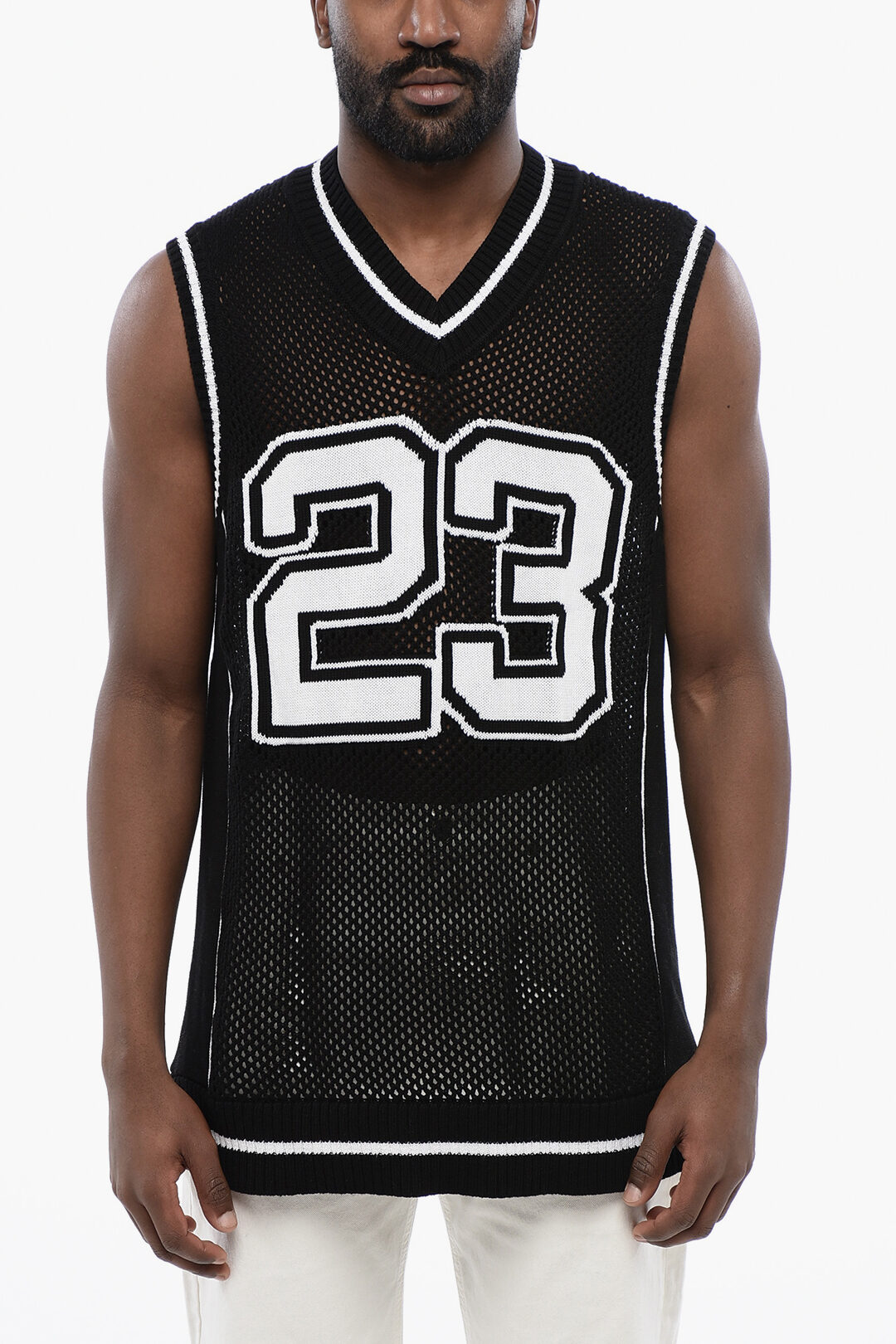 Off-White Two Tone Crochet VARSITY NET Tank Top men - Glamood Outlet