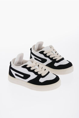 Diesel Kids Solid Color Leather S VANEELA LC Low Top Sneakers with Fluo Inner unisex children boys girls Glamood Outlet