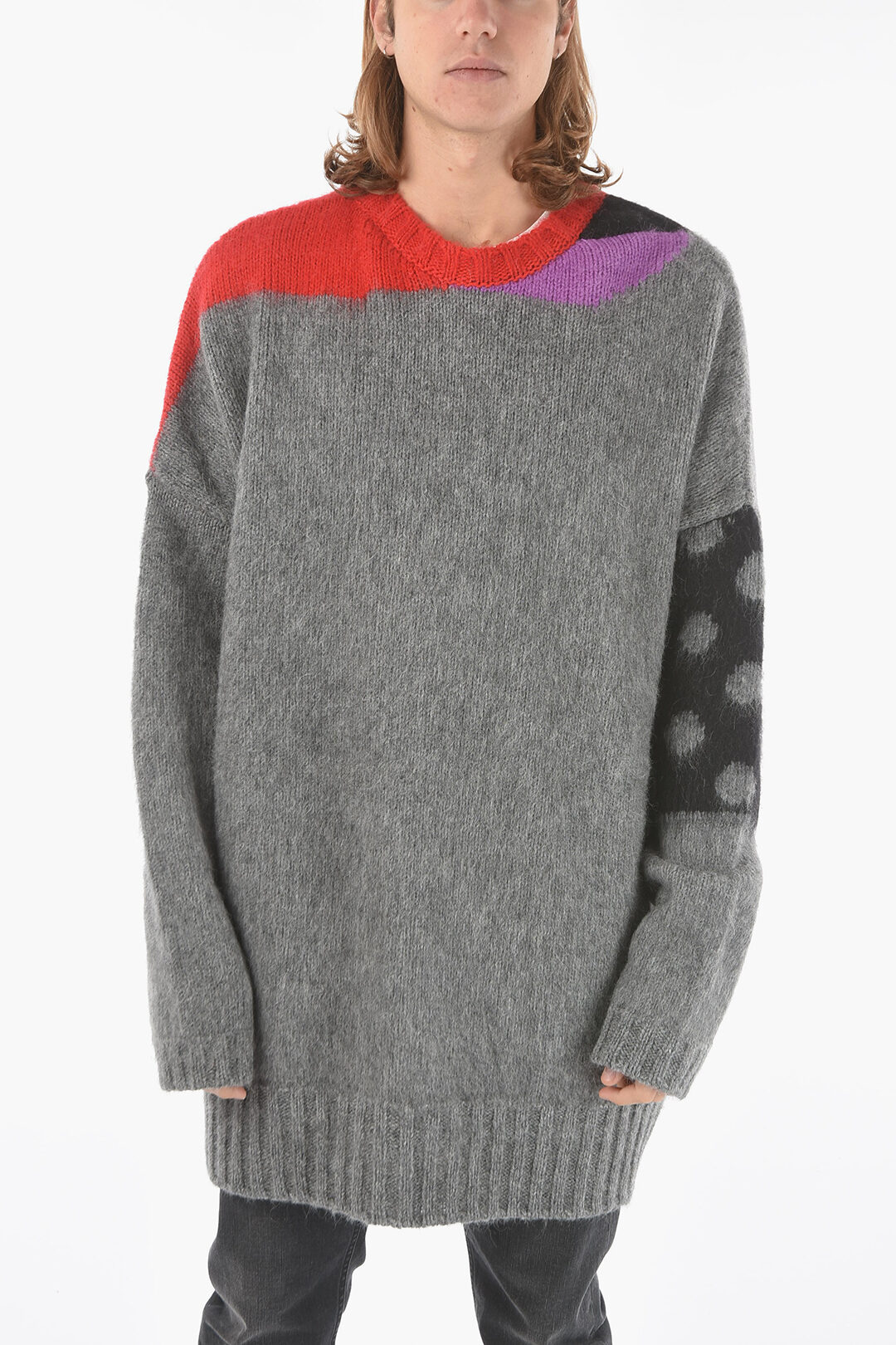 Raf Simons Two Tone Mohair Blend Oversized UNISEX Pullover unisex men ...