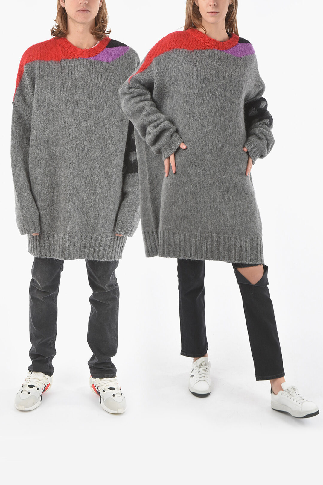 Raf Simons Two Tone Mohair Blend Oversized UNISEX Pullover unisex men ...