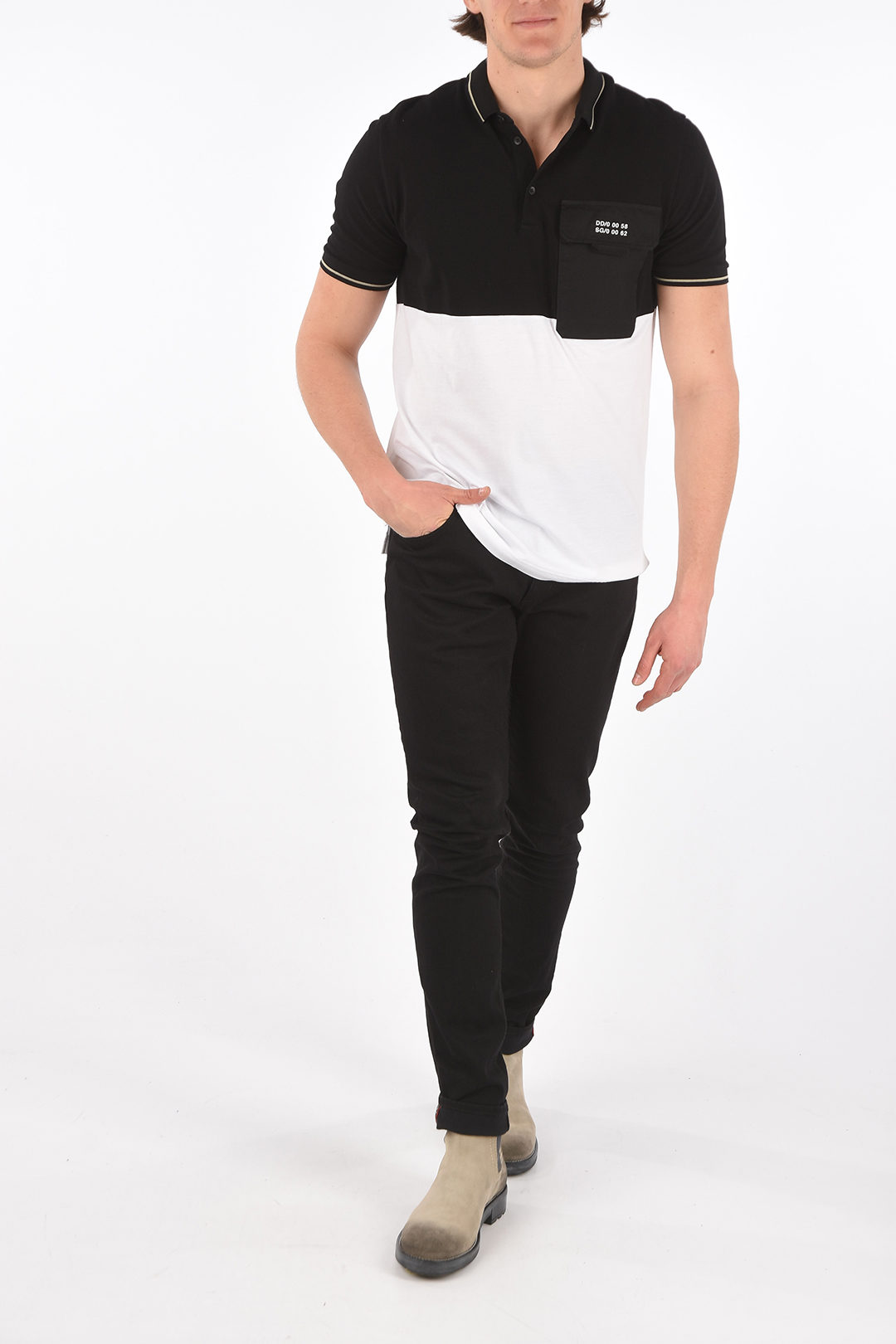 Dolce & Gabbana Two Tone Polo with Breast-pocket men - Glamood Outlet