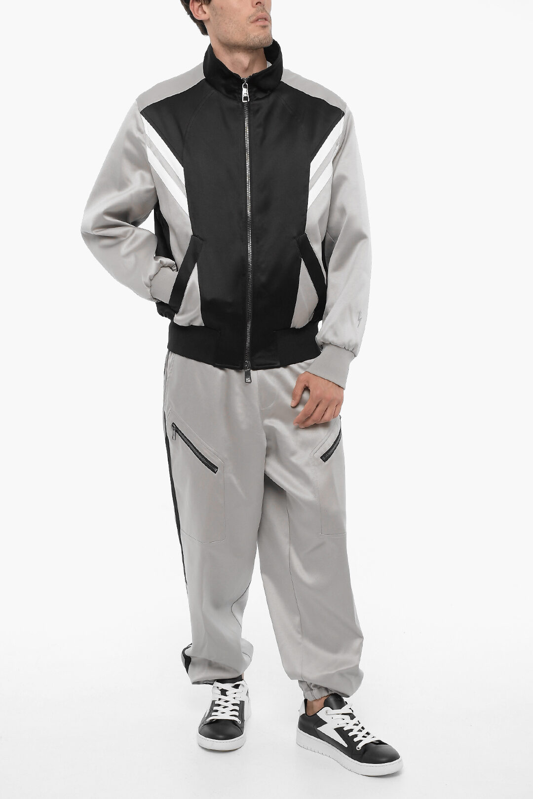 Neil Barrett Two-Tone Satin Bomber Jacket men - Glamood Outlet