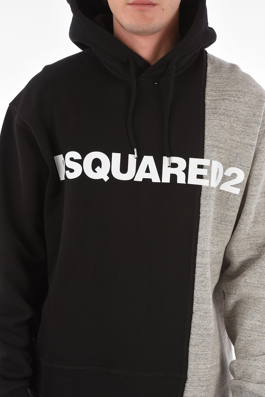 Dsquared2 two- tone sweatshirt with hood men - Glamood Outlet