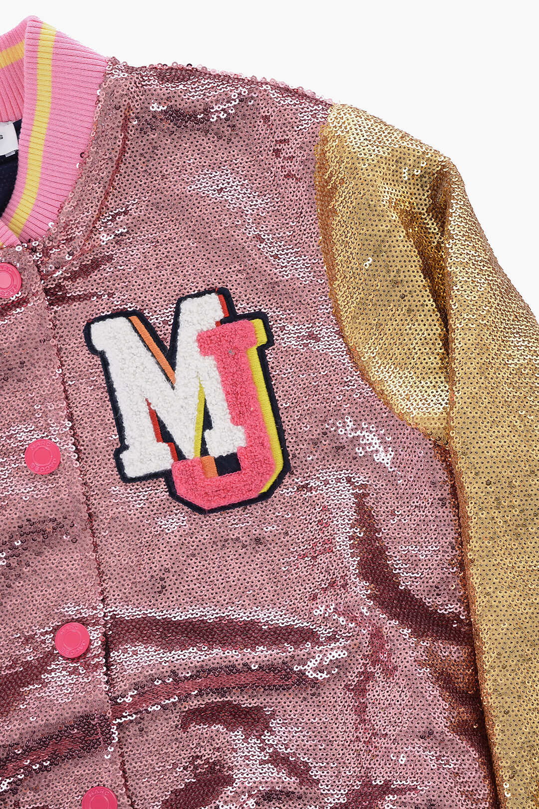 Little Marc Jacobs Two-Tone Varsity Bomber Jacket with Sequins girls ...