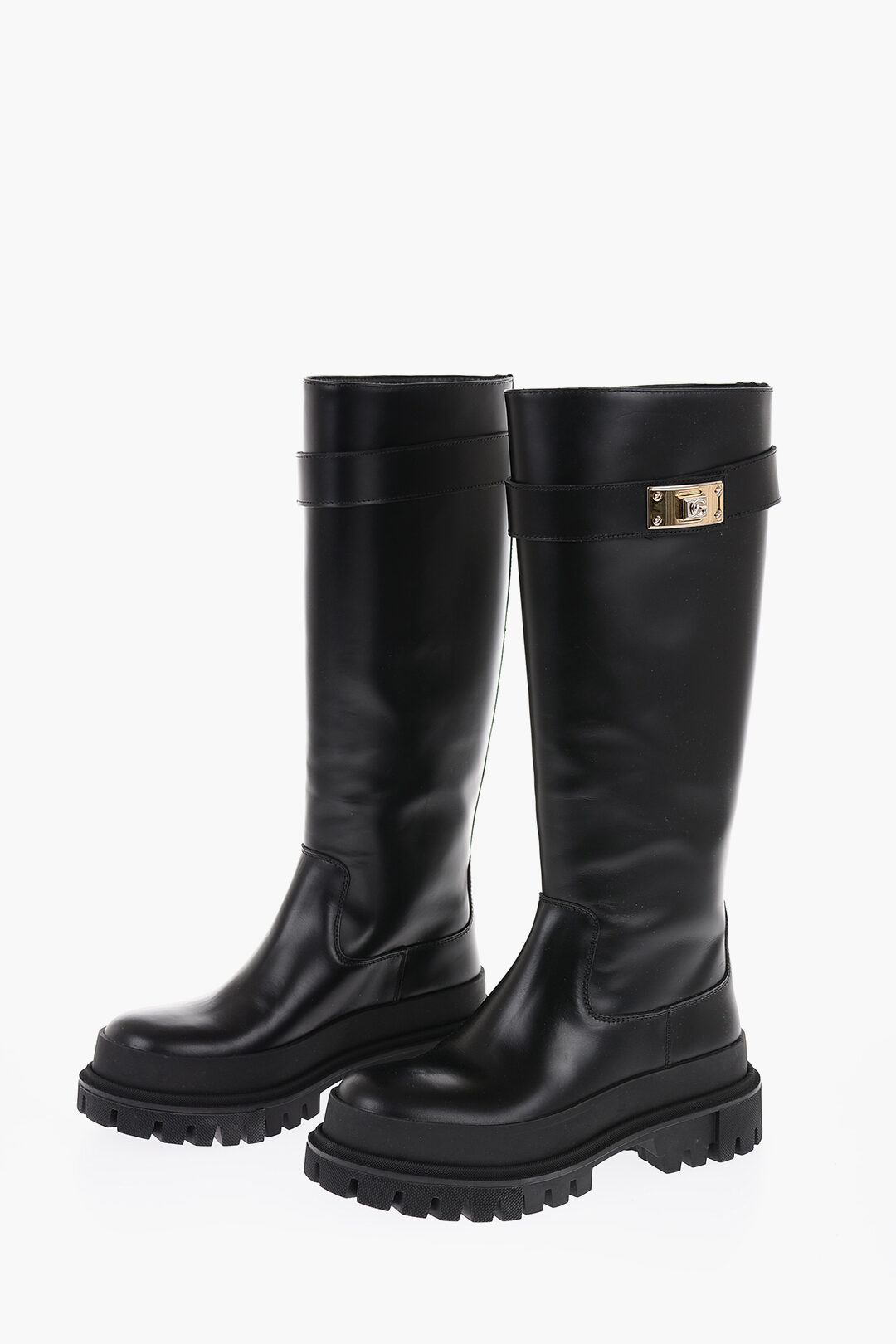 Dolce & Gabbana Under the Knee ANTIK Leather Boots women - Glamood Outlet
