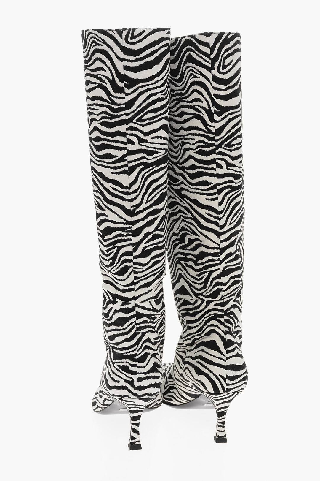 Proenza Schouler Under the Knee Zebra Fabric Boots with Spool Heel 6cm ...