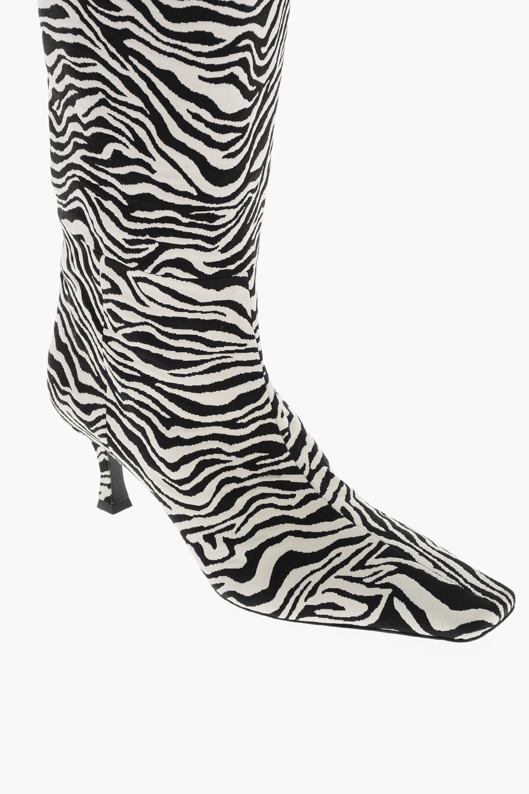 Proenza Schouler Under the Knee Zebra Fabric Boots with Spool Heel 6cm ...