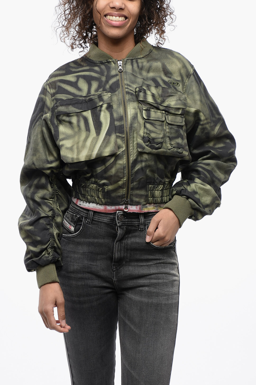 Diesel Utility Bomber Jacket with Camouflage Motif women - Glamood Outlet