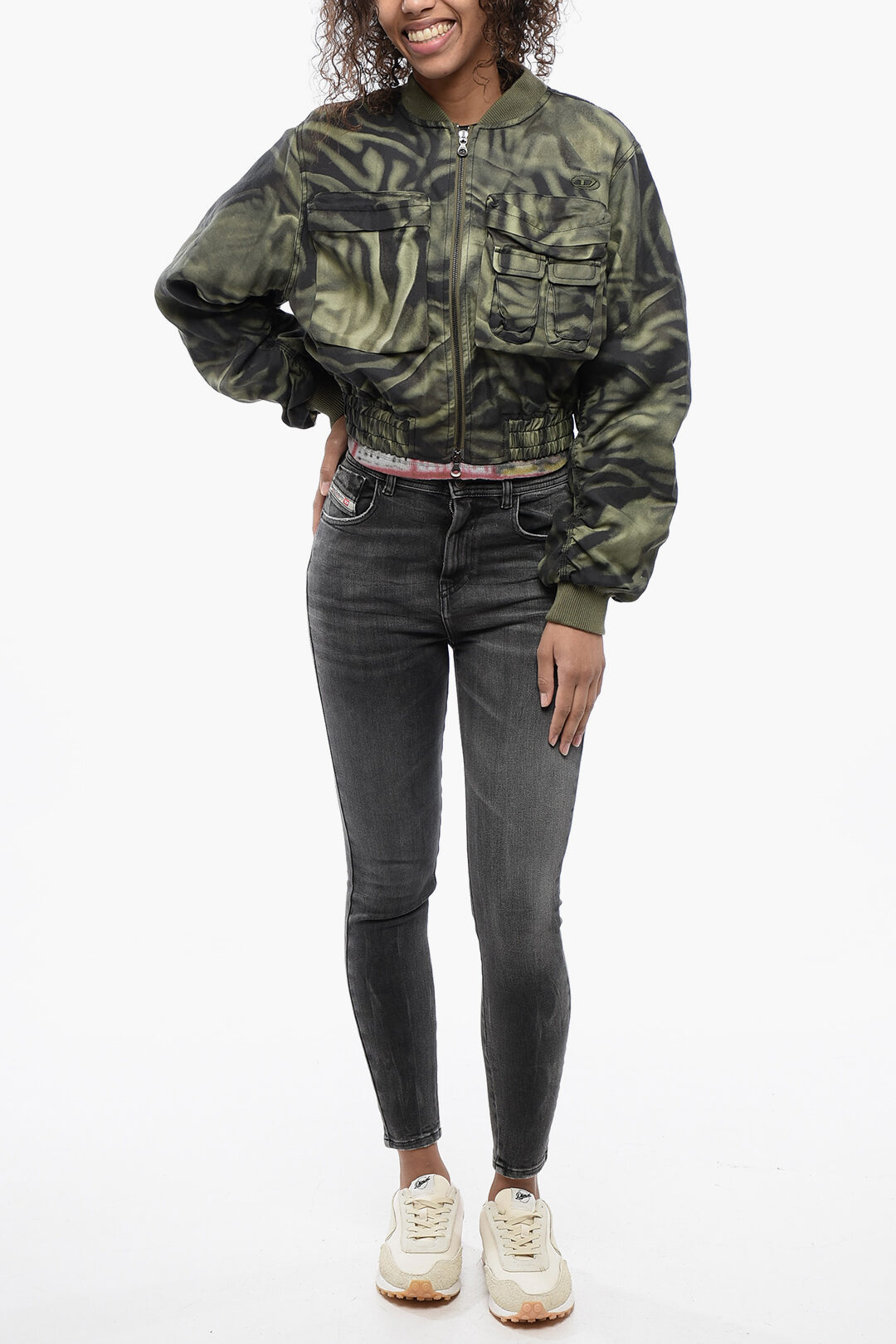 Diesel Utility Bomber Jacket with Camouflage Motif women - Glamood Outlet