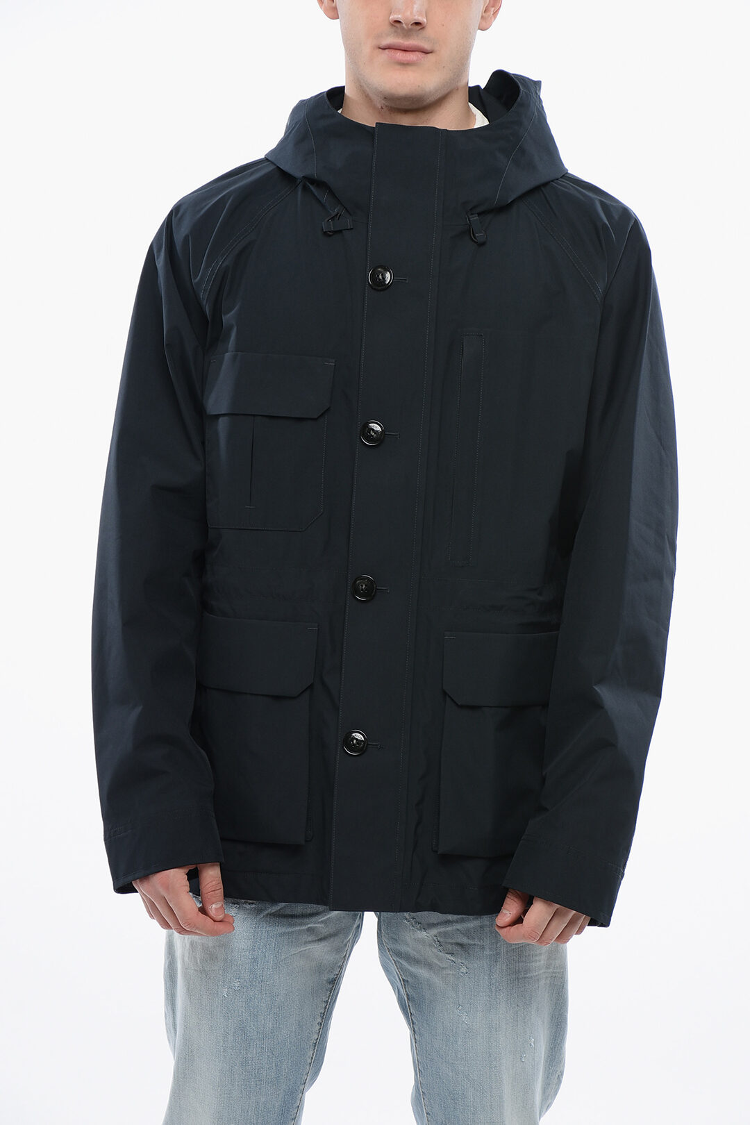 Woolrich Utility MOUNTAIN Raincoat With Drawstrings men - Glamood Outlet