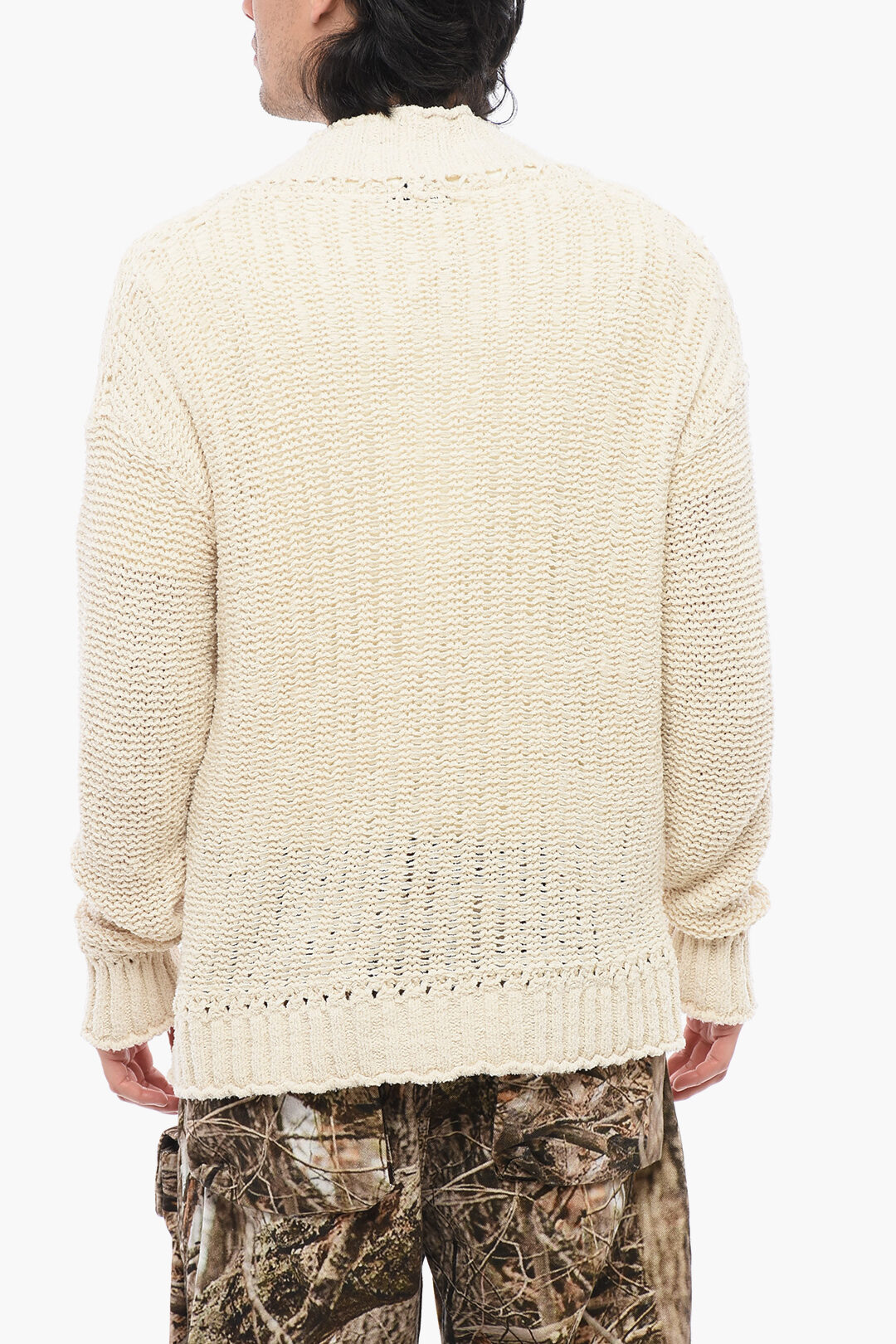 Roberto Collina V-Neck Perforated Cotton Cardigan men - Glamood Outlet