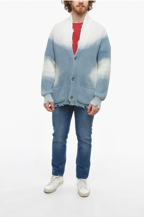 Laneus Vintage Effect Gradient Cardigan men - Glamood Outlet Laneus Vintage Effect Gradient Cardigan men - Glamood Outlet