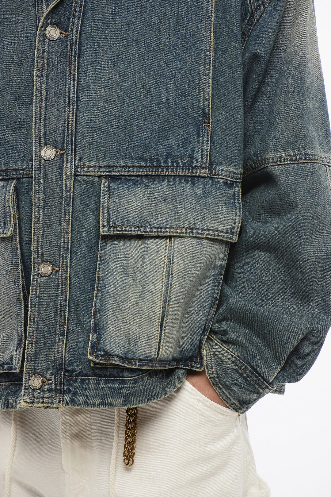 Juun J Vintage Washed Denim Jacket men - Glamood Outlet