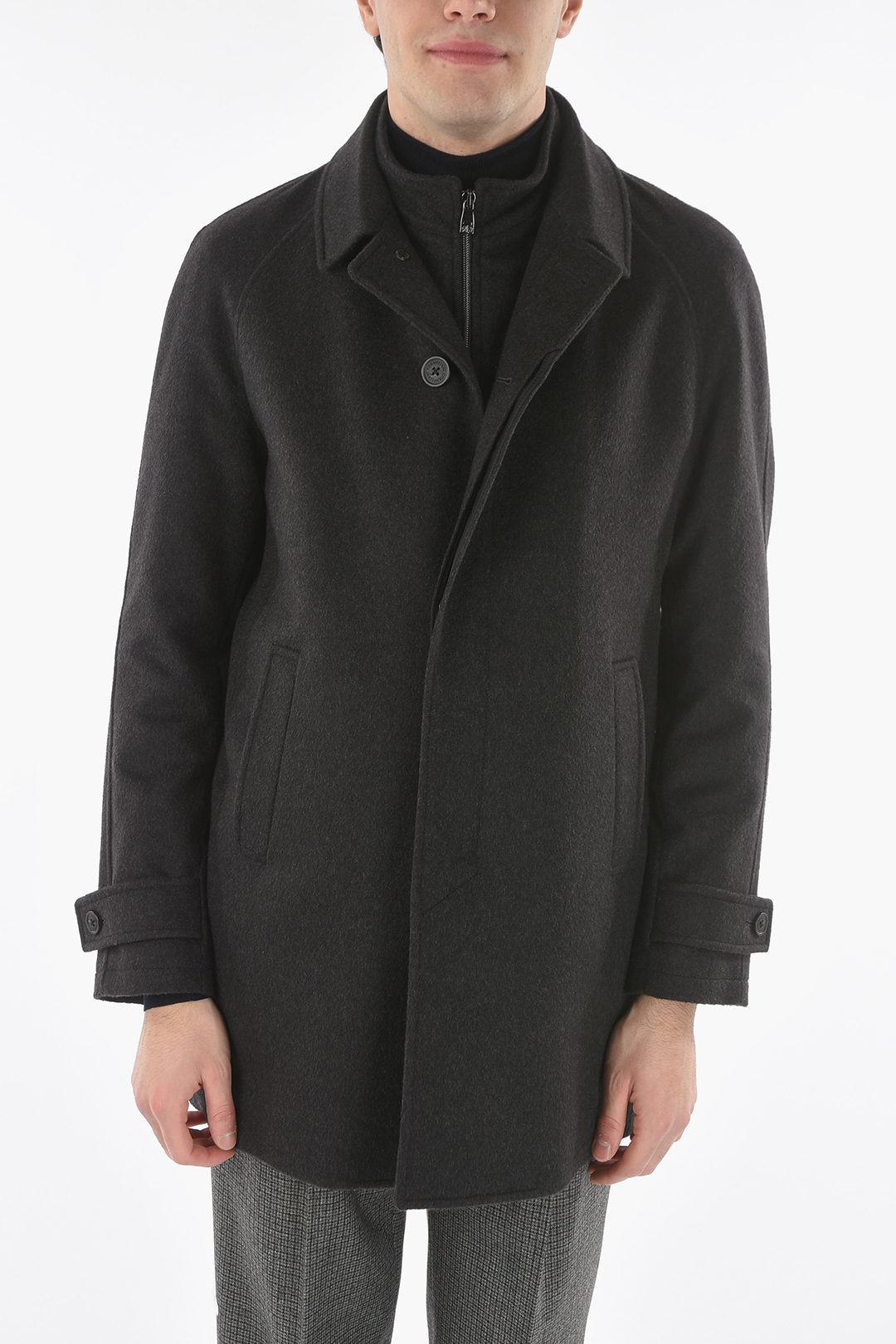 Corneliani Virgin Wool Coat With removable Chest Piece men - Glamood Outlet